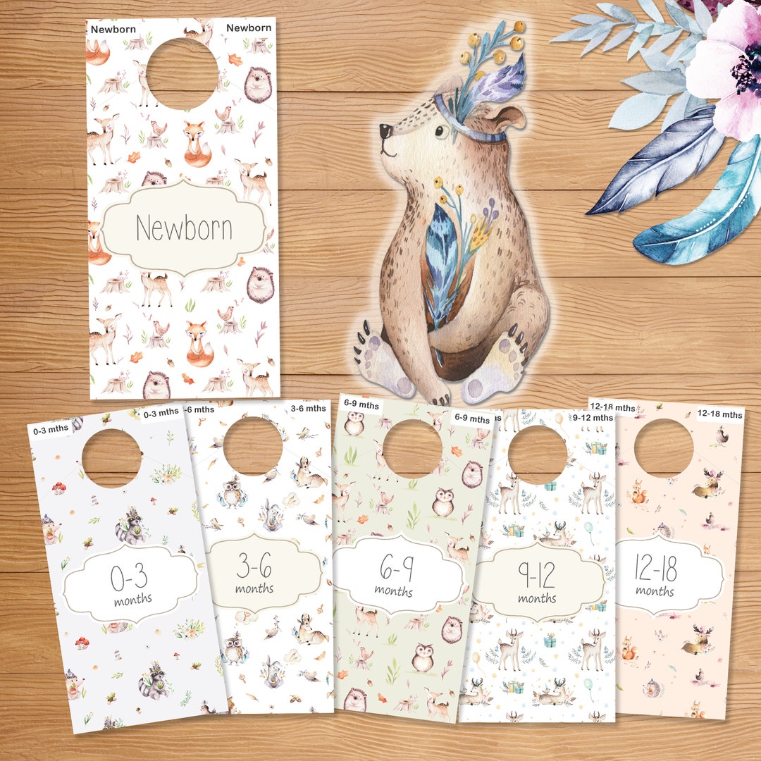 Forest Baby Animals Wardrobe Dividers double Sided_020 - Etsy