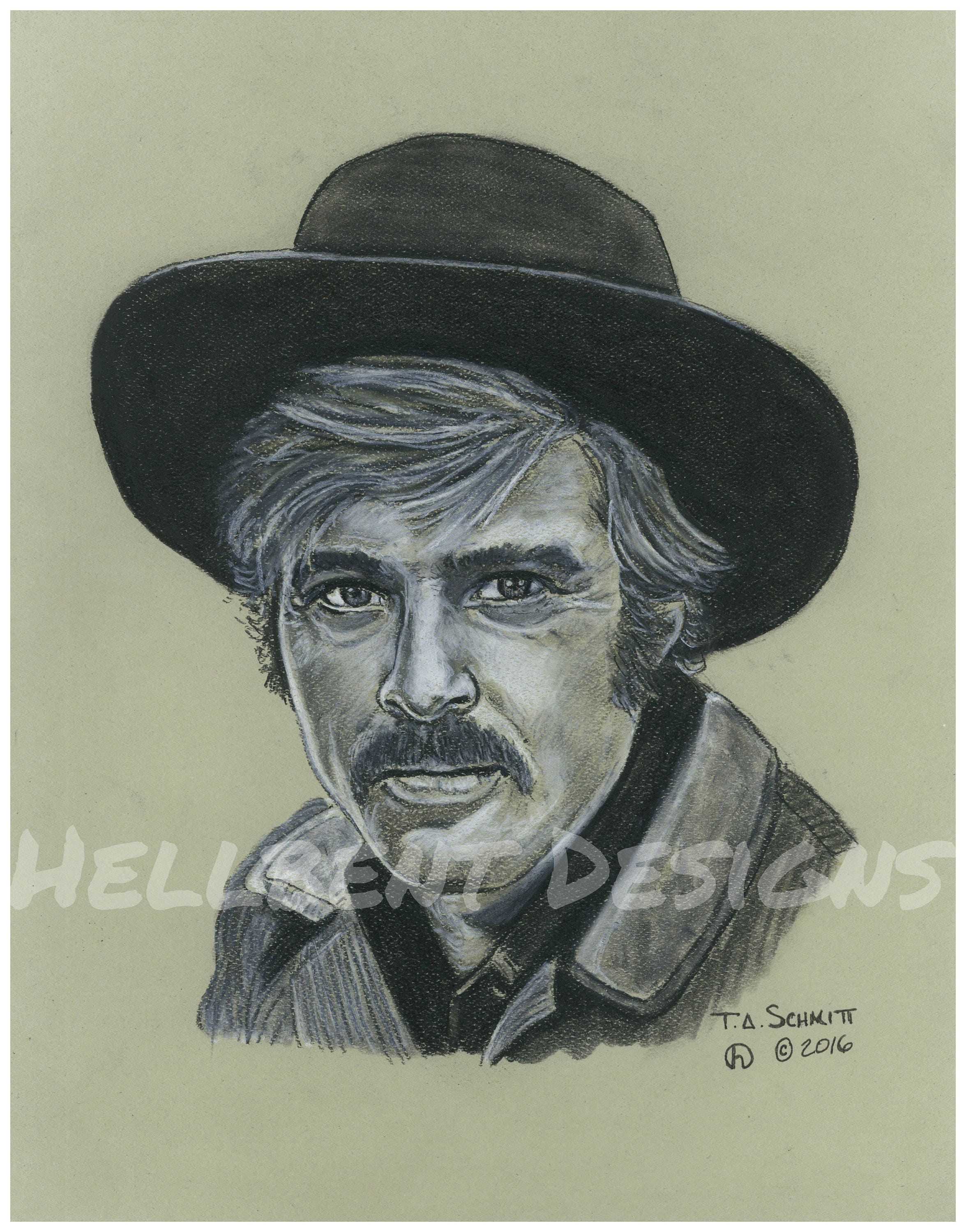 Original Art Print - Sundance Kid Painting, Robert Redford, T.A ...