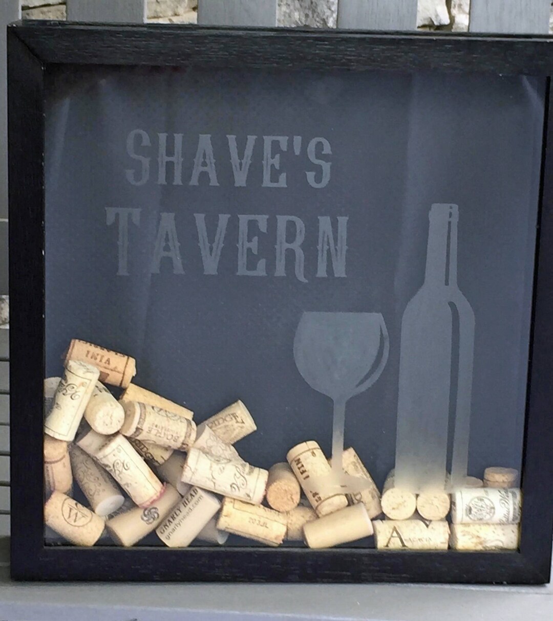 Bar Wine Cork Shadow Box - Etsy