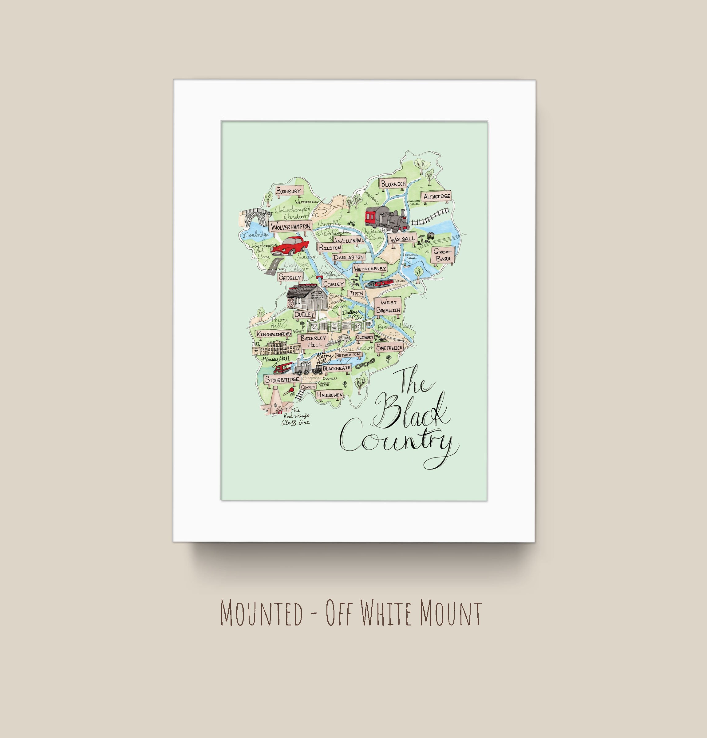 The Black Country Map - Art Illustration Print | Decor | Interiors ...