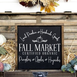 Fall Market Wood Sign. Autumn Framed Sign. Decorative Sign. | Etsy