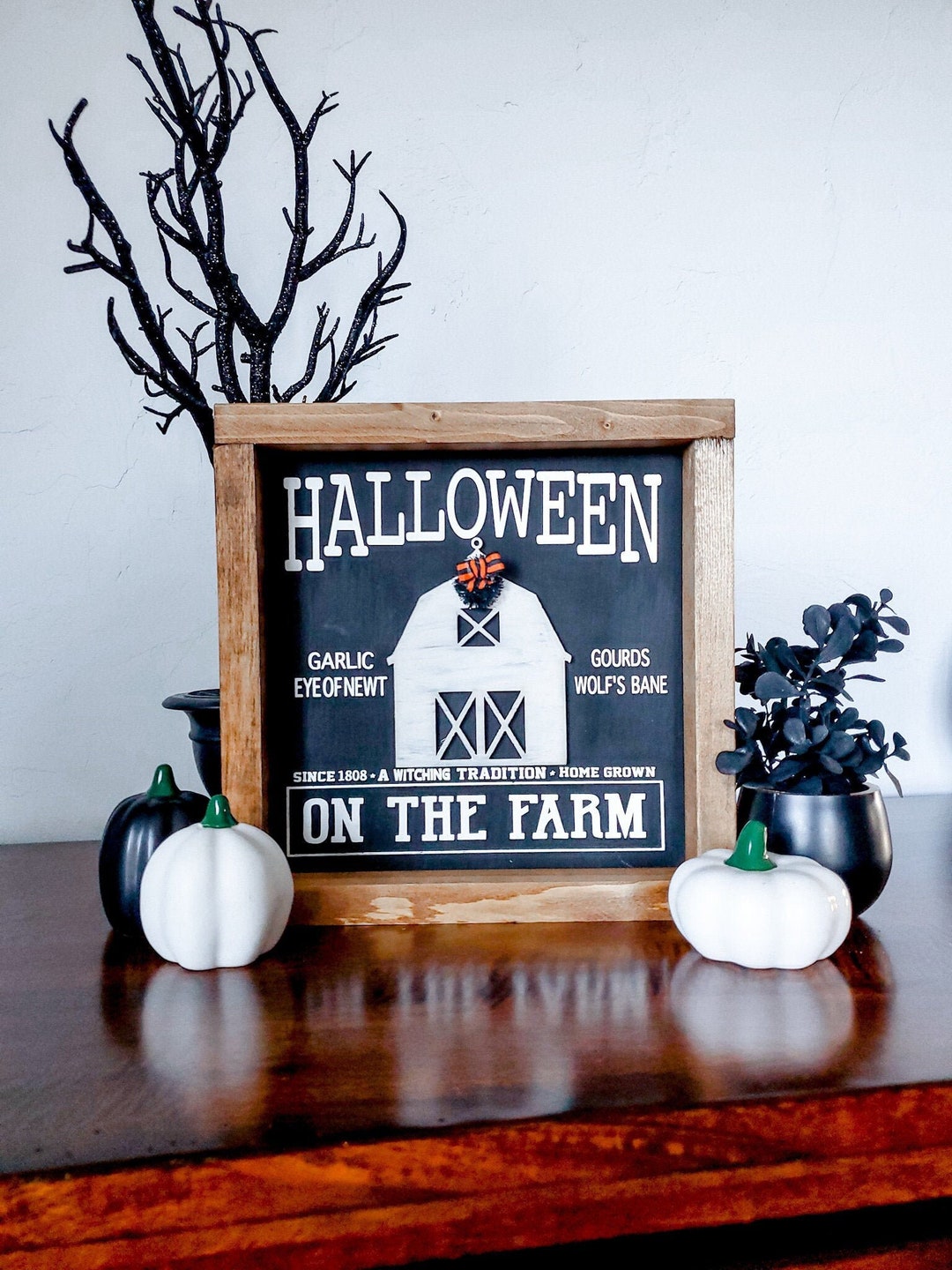 Halloween on the Farm Framed Sign. Custom Gift. Fall Decor. Buffalo ...