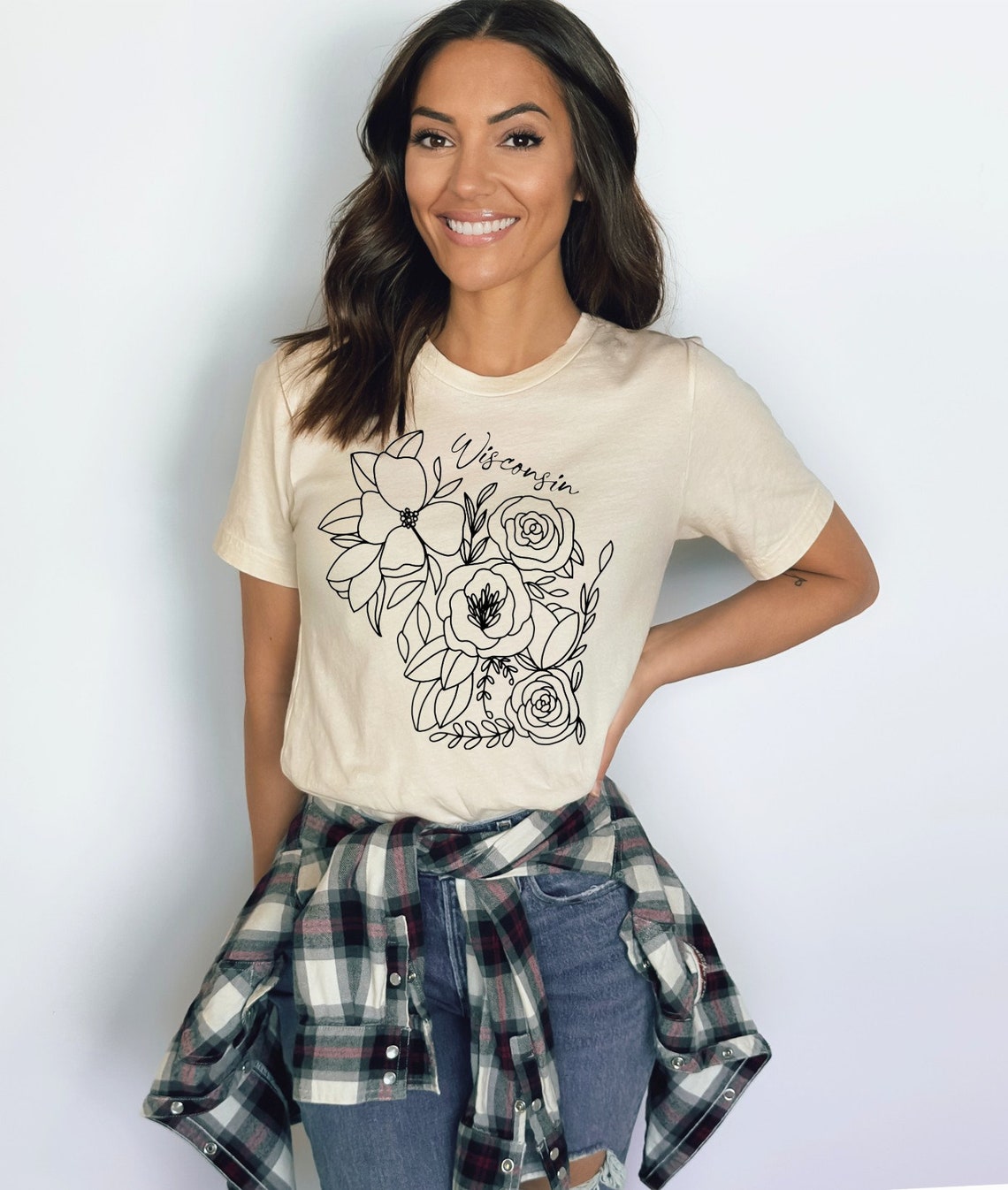 Floral Wisconsin Roots Shirt. Sconnie Nation. Wisconsin Pride. State ...