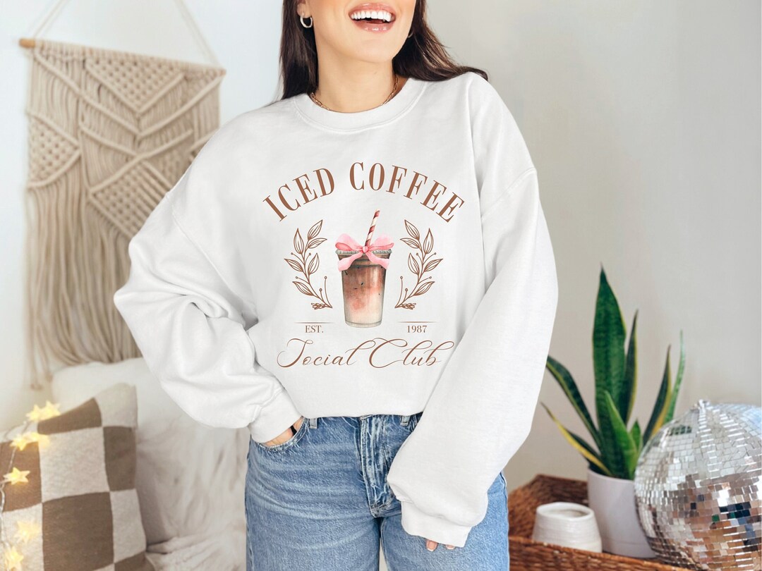 Iced Coffee Social Club Shirt. Soft Girl Esthetic. Trendy Shirt ...