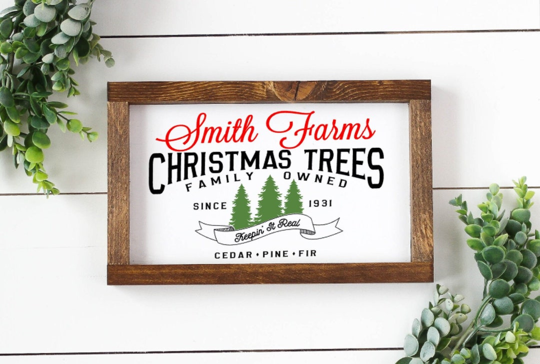 Personalized Christmas Tree Farm Sign. Winter Decor. Christmas Framed ...