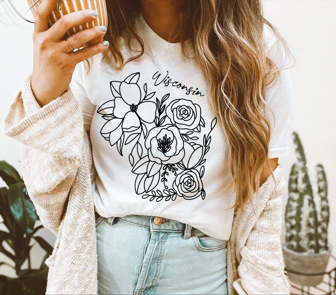 Floral Wisconsin Roots Shirt. Sconnie Nation. Wisconsin Pride. State ...