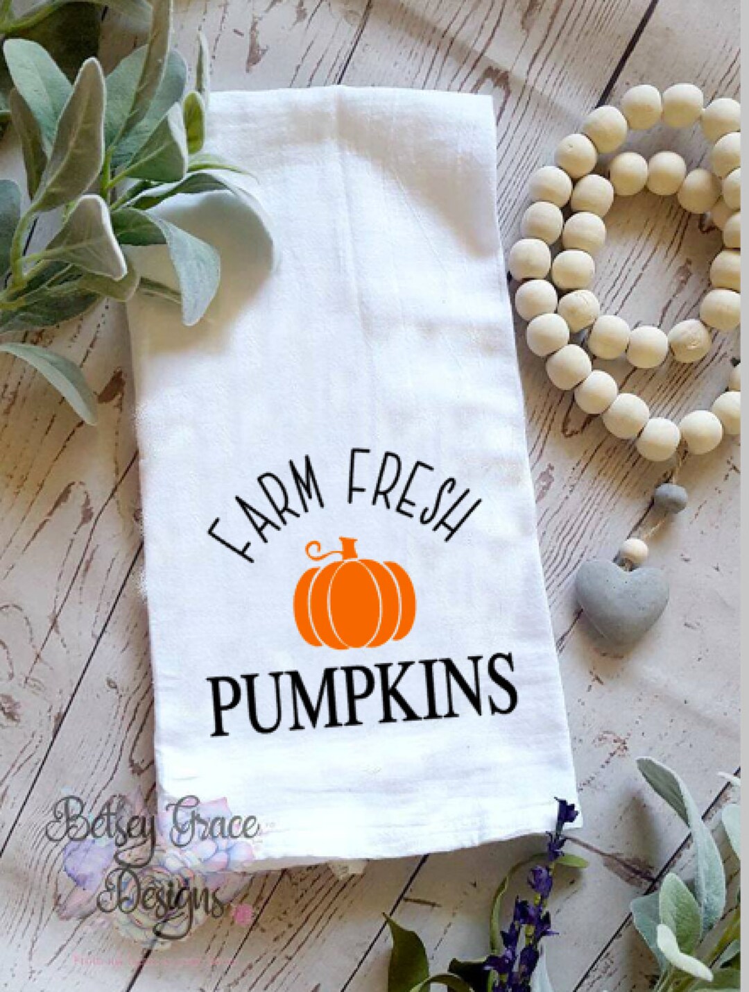 Farm Fresh Pumpkins Hand Towel. Tea Towel. Personalized Kitchen Towel ...