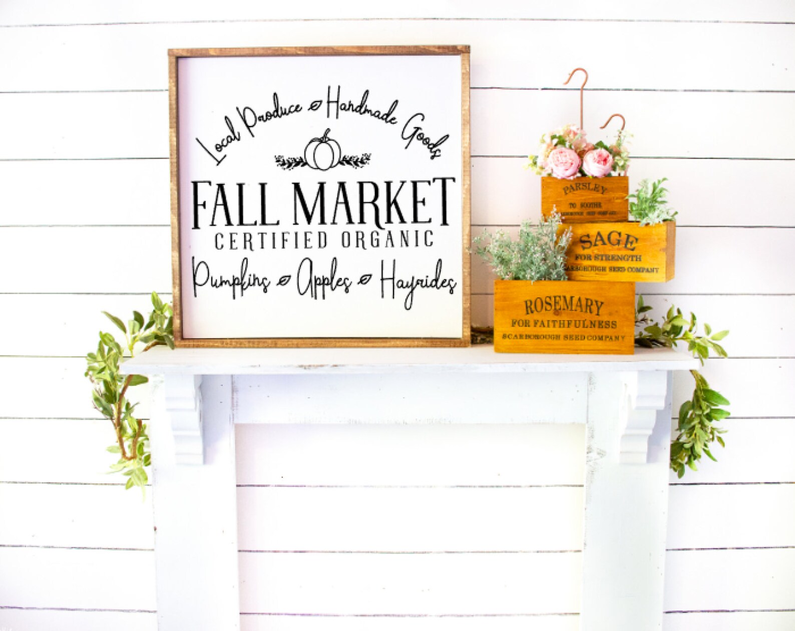 Fall Market Wood Sign. Autumn Framed Sign. Decorative Sign. | Etsy