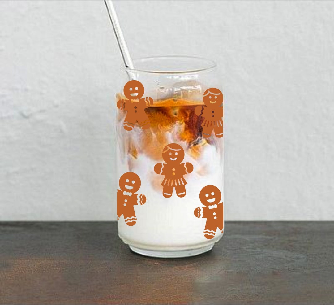 Gingerbread Coffee Cup. Whimsical Christmas Mug. Drinking Glass. Iced ...