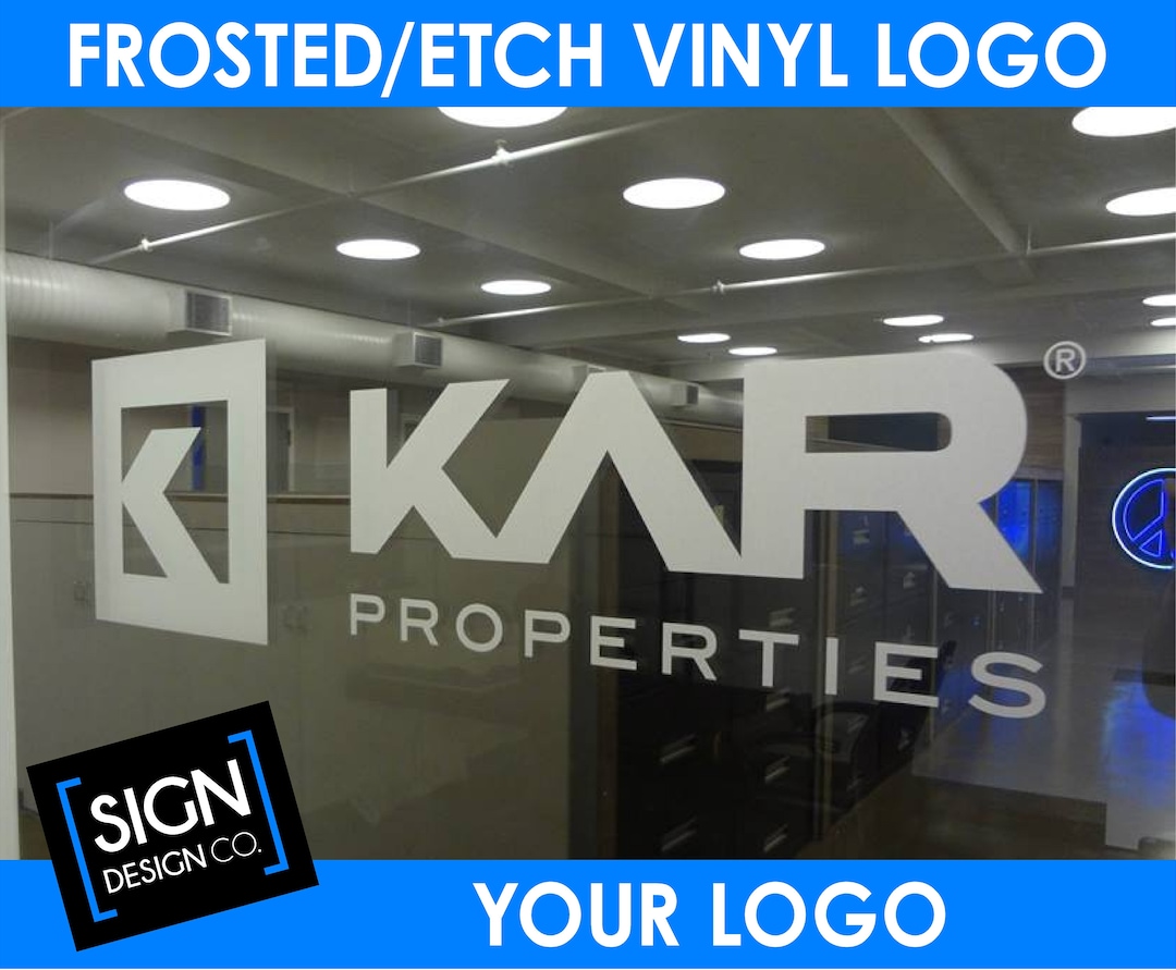 Frosted Etched Logo - Office Glass Door - Boutique Window - Frost Logo ...