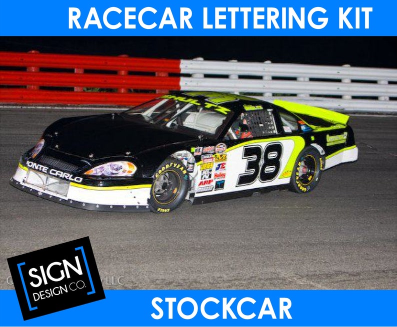 Racing Number Graphics Kit Decal Lettering Sticker Wrap NASCAR Circle ...