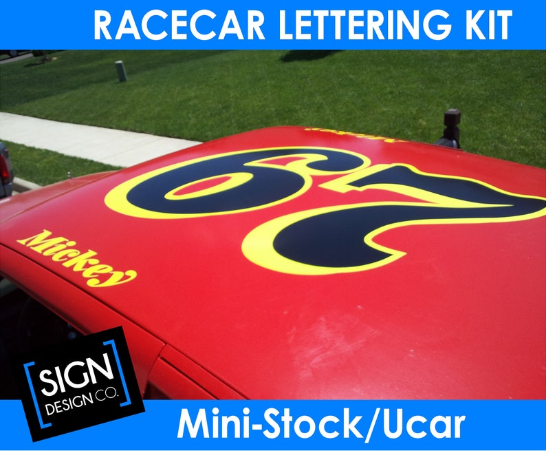 Racing Number Graphics Kit Decal Lettering Sticker Wrap NASCAR Circle ...