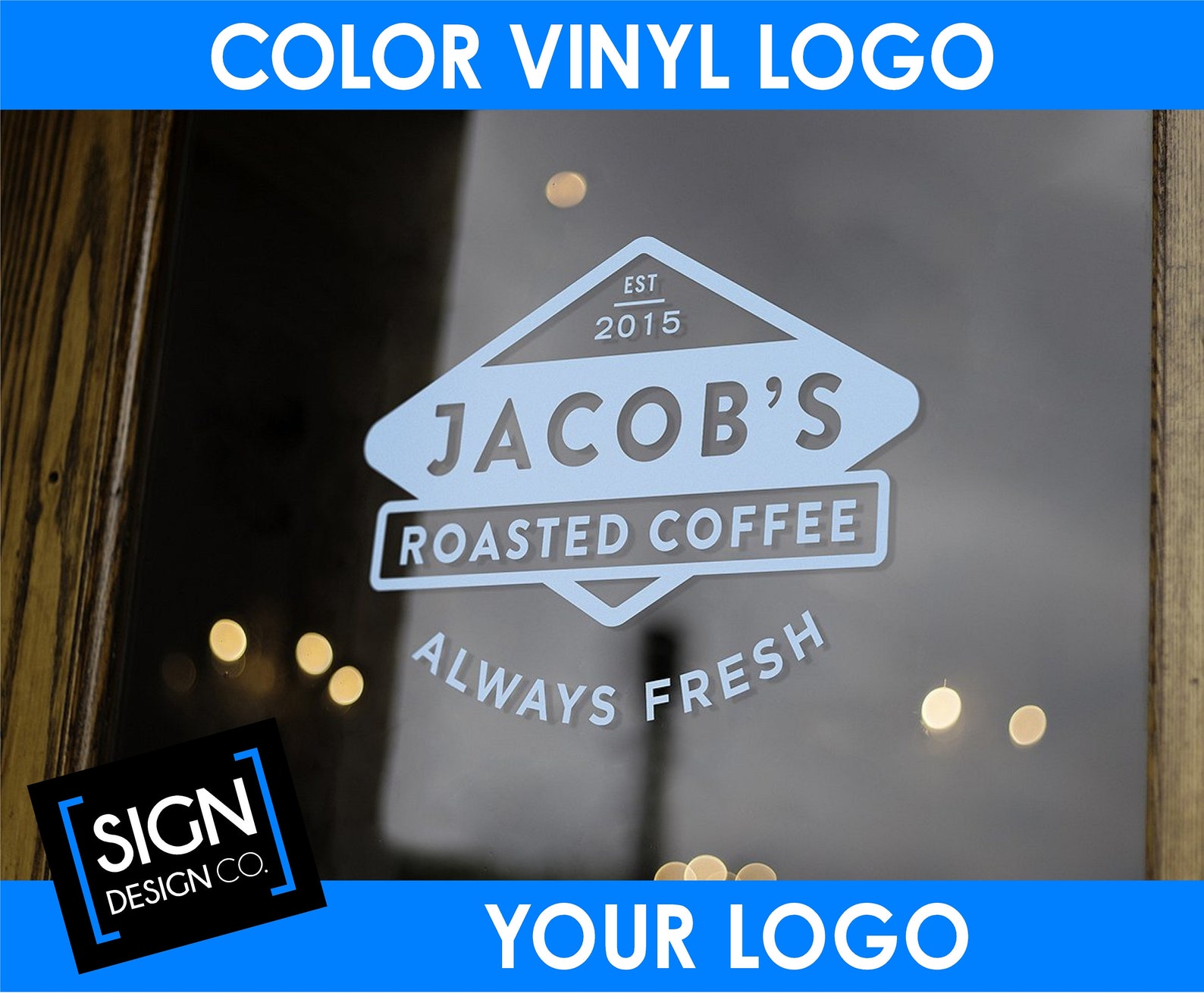 Glass Door Logo - Business Door Logo - Window Logo - Storefront ...