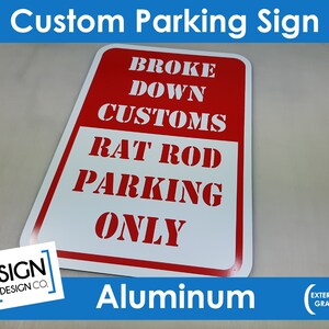 Custom Aluminum Reflective Sign - Parking Sign - Your Text - Logo ...