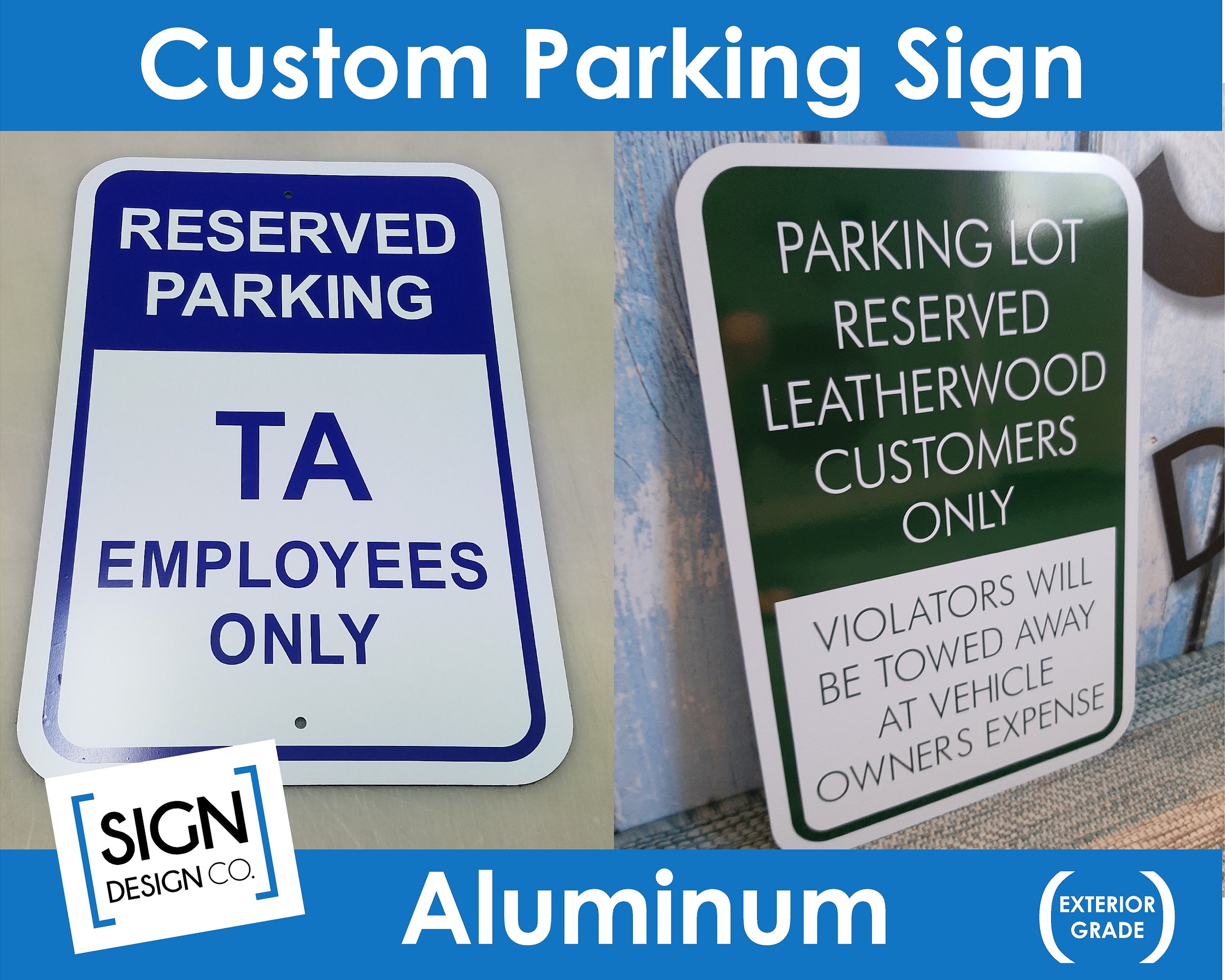 Custom Aluminum Reflective Sign Parking Sign Your Text - Etsy