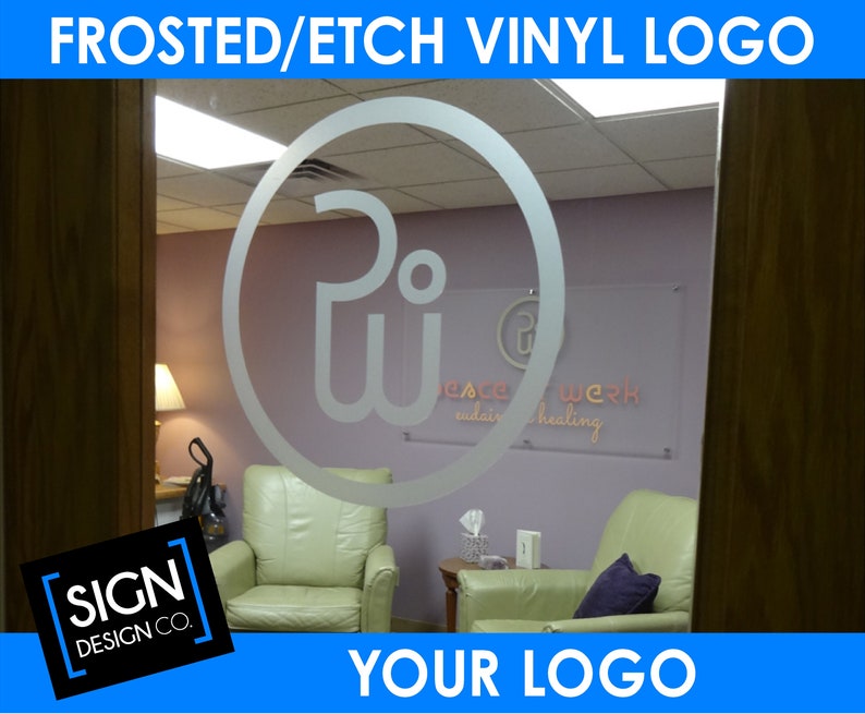 Frosted Etched Logo Office Glass Door Boutique Window Etsy