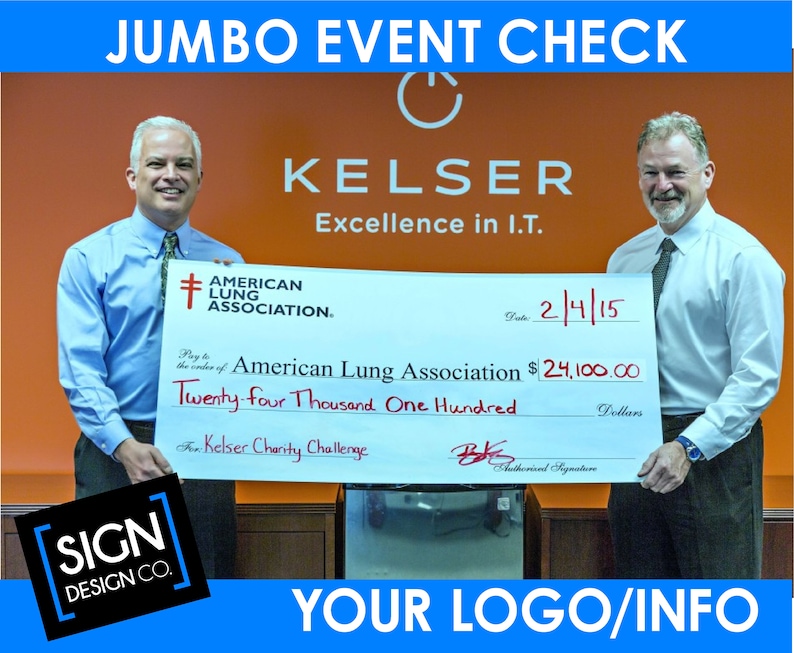 Jumbo Check Fundraiser Check Charity Check Super Size - Etsy
