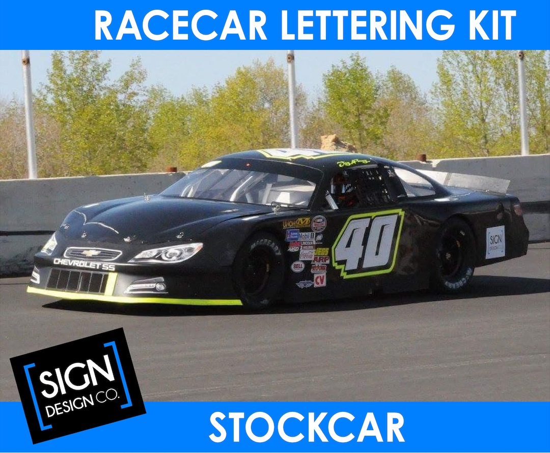 Racing Number Graphics Kit Decal Lettering Sticker Wrap NASCAR Circle ...