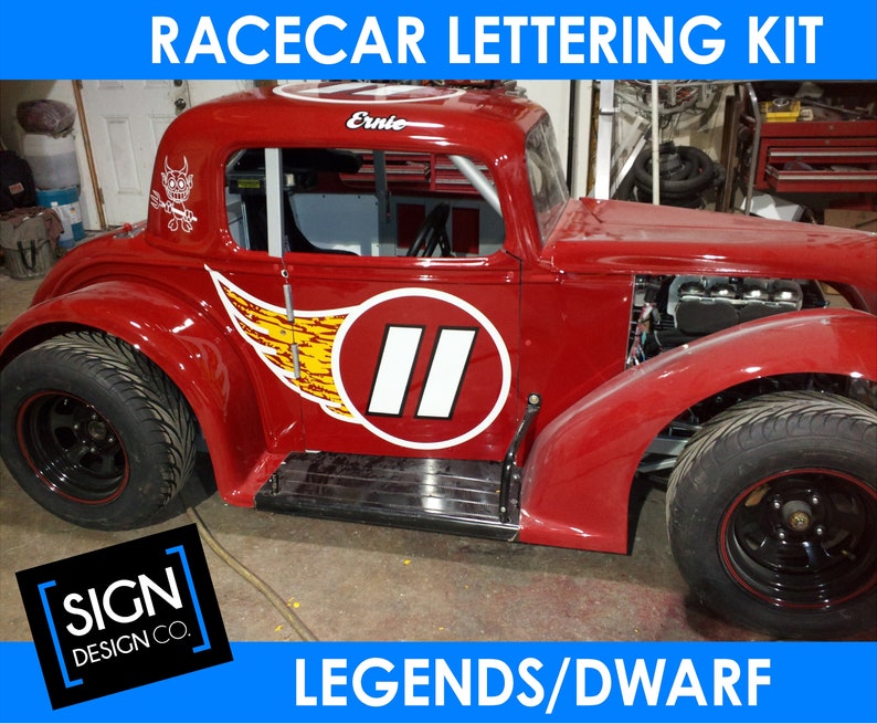 Racing Number Graphics Kit Decal Lettering Sticker Wrap NASCAR Circle ...