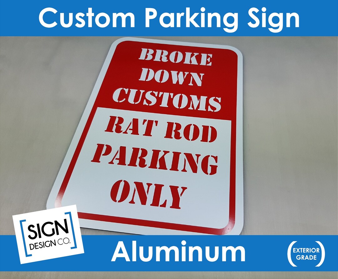 Custom Metal Aluminum Sign - Reserved Parking - Your Text - Logo ...