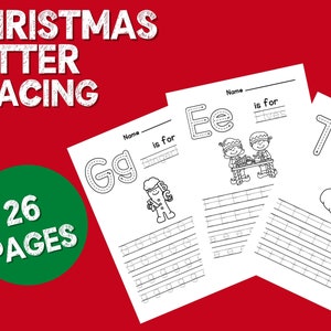 Christmas Letter Tracing Worksheets - Etsy