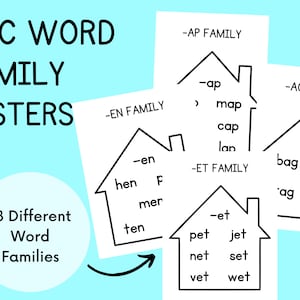 CVC Word Family Posters - Etsy