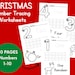 Christmas Number Tracing Worksheets 1-10 - Etsy