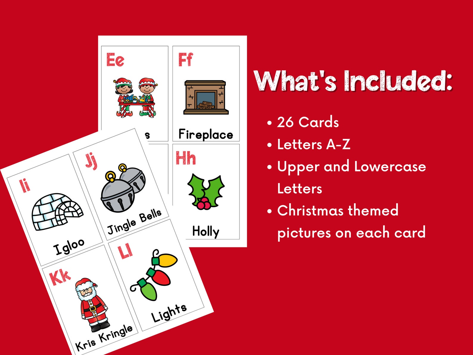 Christmas Alphabet Flashcards - Etsy