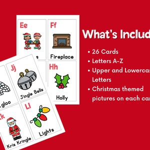Christmas Alphabet Flashcards - Etsy