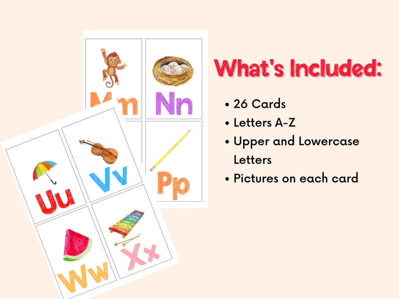 Alphabet Flashcards - Etsy
