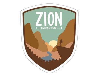 Angels Landing Zion National Park Sticker, Utah State Souvenir ...