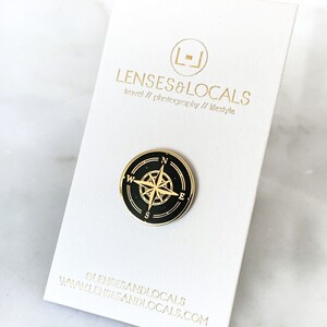 Compass Enamel Pin Black - Etsy Australia