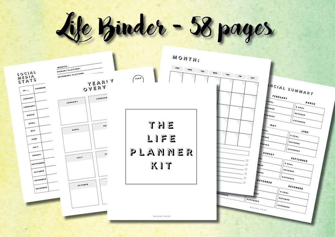 Life Planner Kit Life Binder Printable Instant Download PDF - Etsy