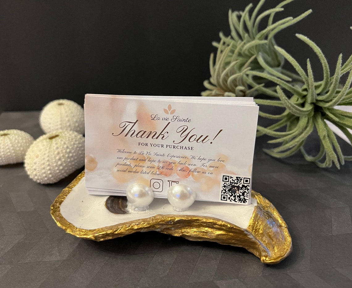 Natural Oyster Shell Business Card Holder Oyster Greeting Card Holder ...