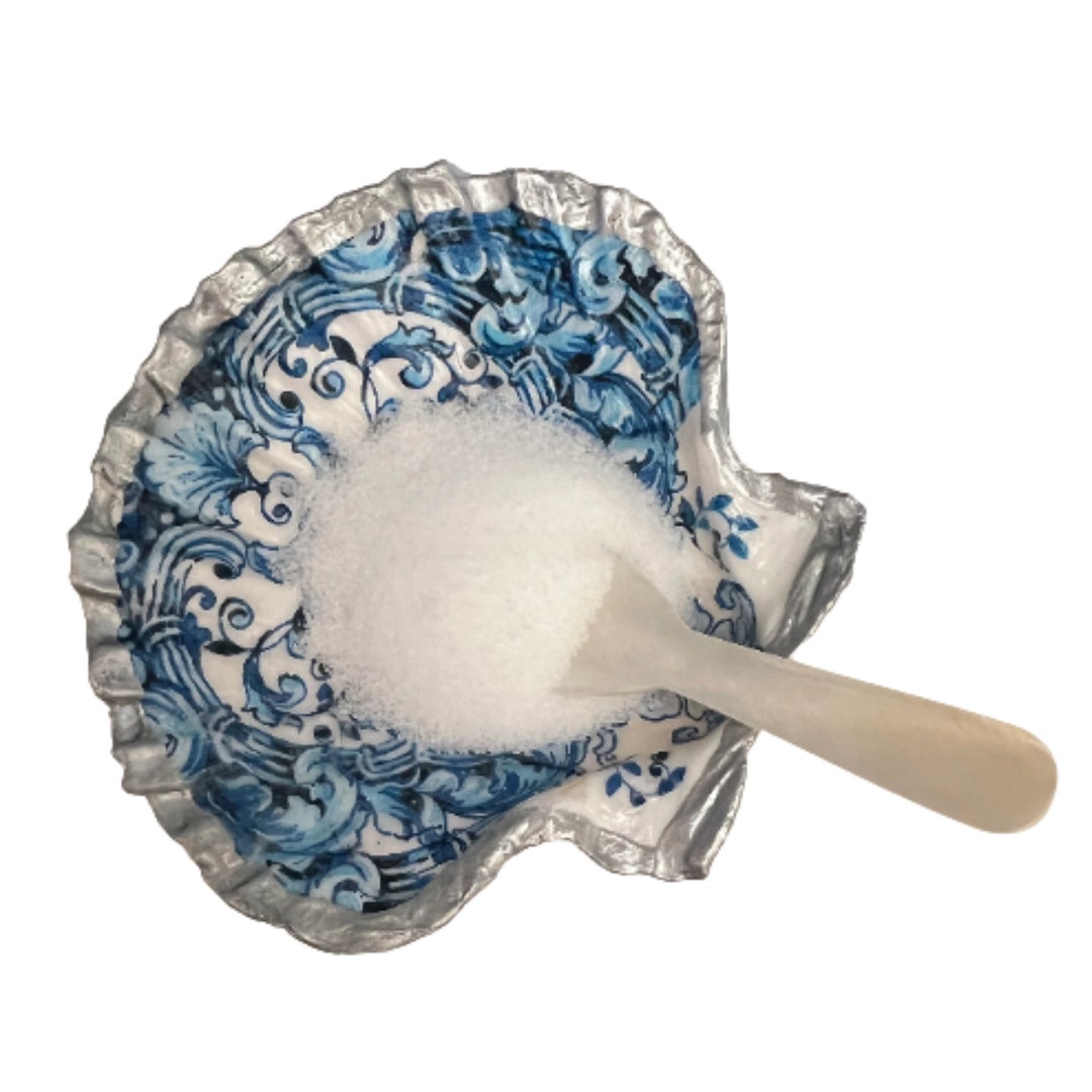 Beautiful Scallop Shell Salt Pepper Spices Dish With Mother of Pearl ...