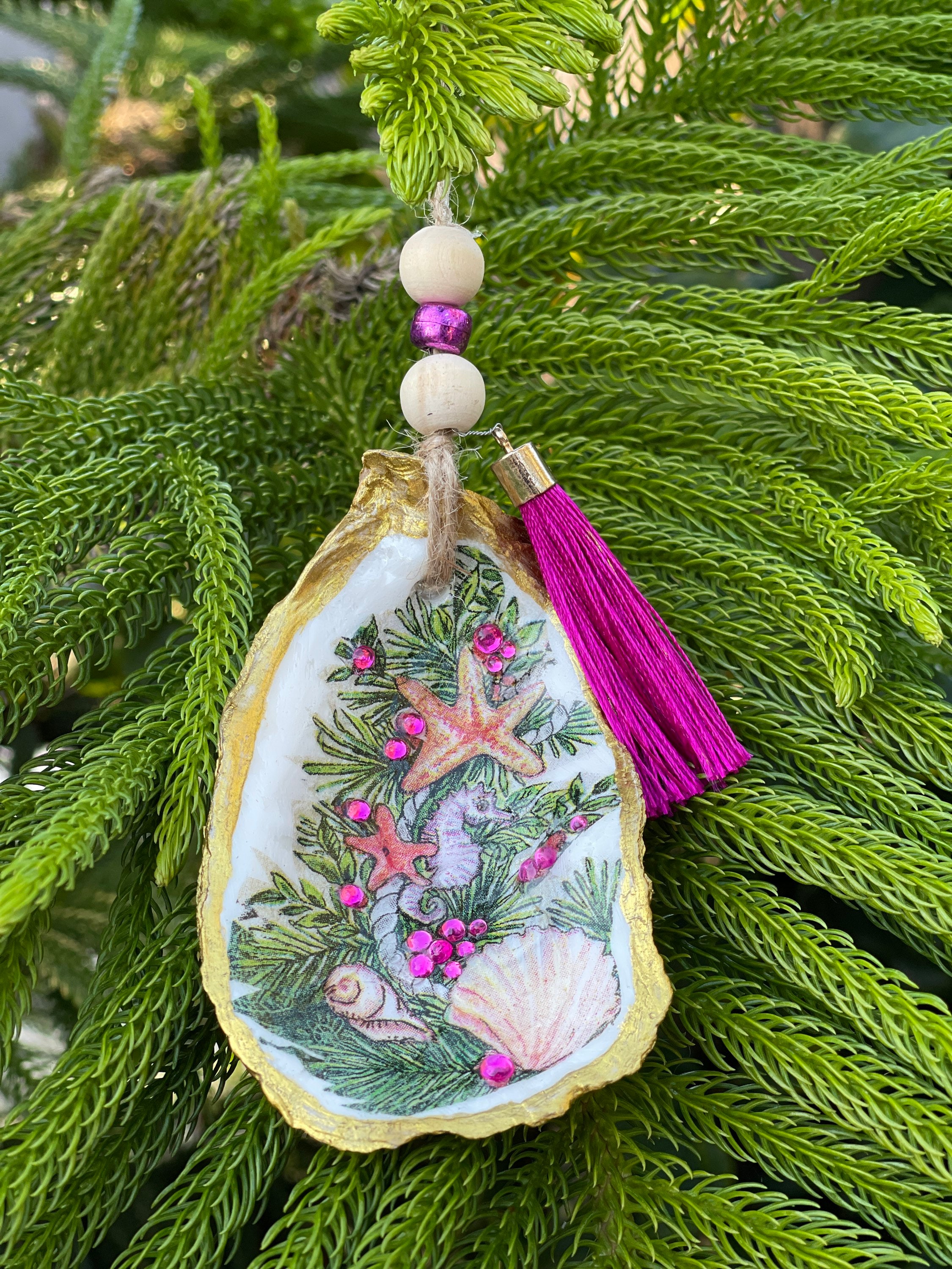 Beautiful Christmas Natural Oyster Shell Ornaments Oyster - Etsy