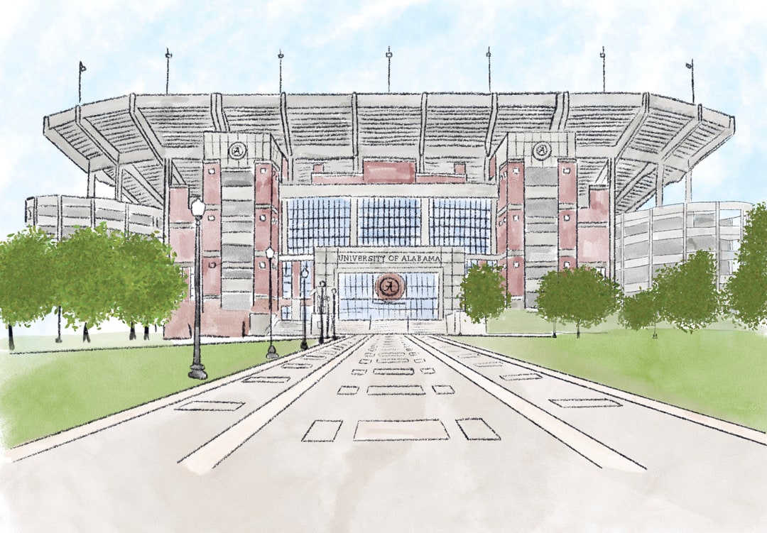 University of Alabama Bryant-denny Stadium Digital Download - Etsy