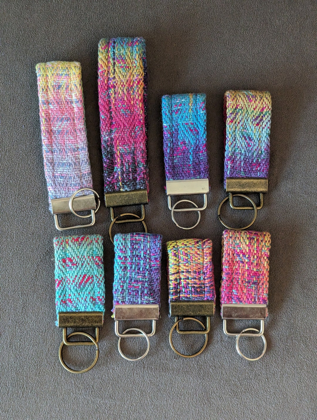 Rainbows Key Fob Mini Size, Soft Handwoven in Hand Dyed Colors - Etsy