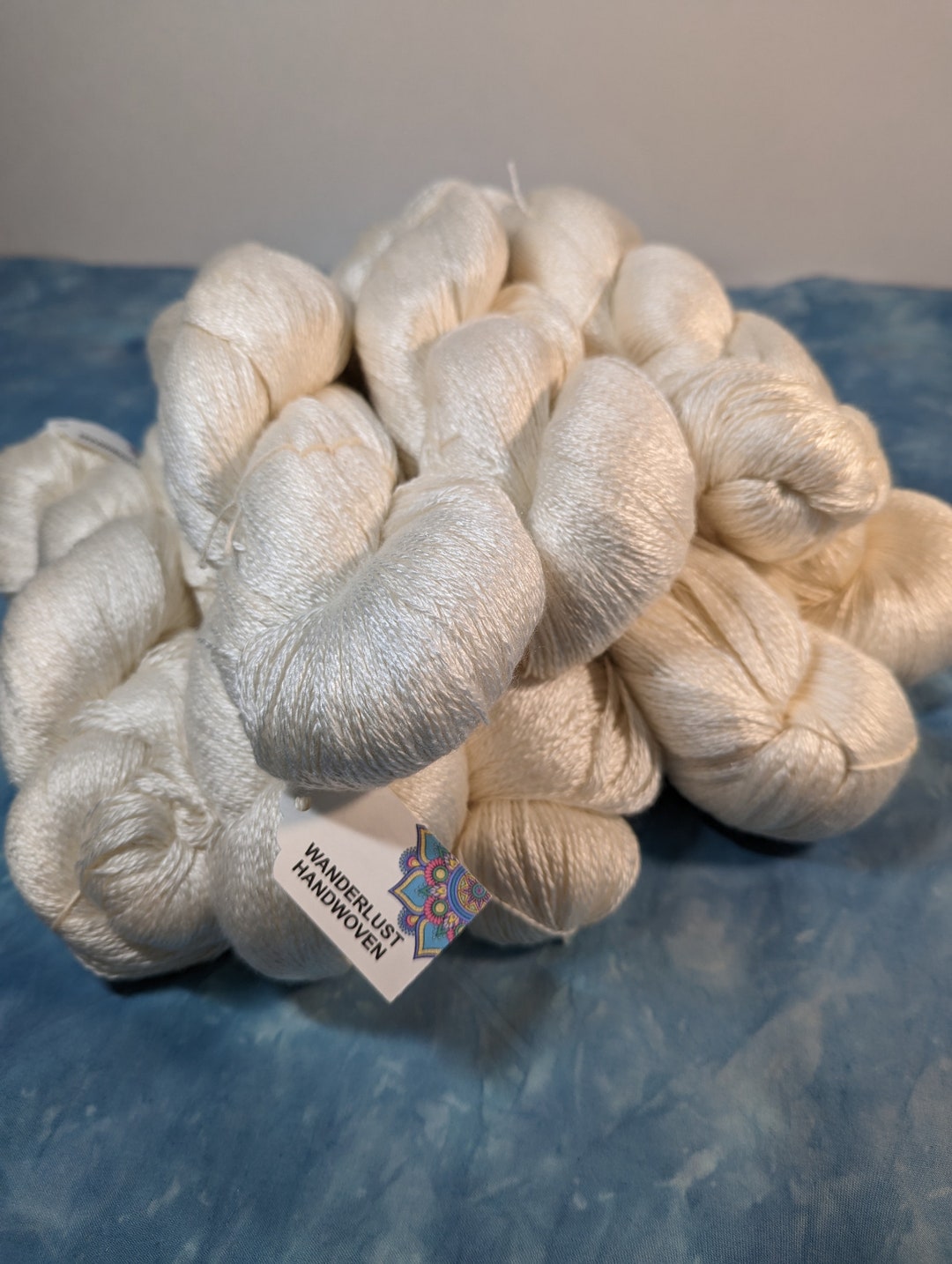 Silk Wool Tencel Yarn Skein, Fingering Weight 12/2 Nm Luxury Weaving ...