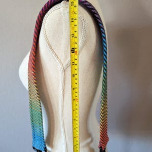 Rainbow and Black Handwoven Long Shoulder Strap 36" With Matte Black ...