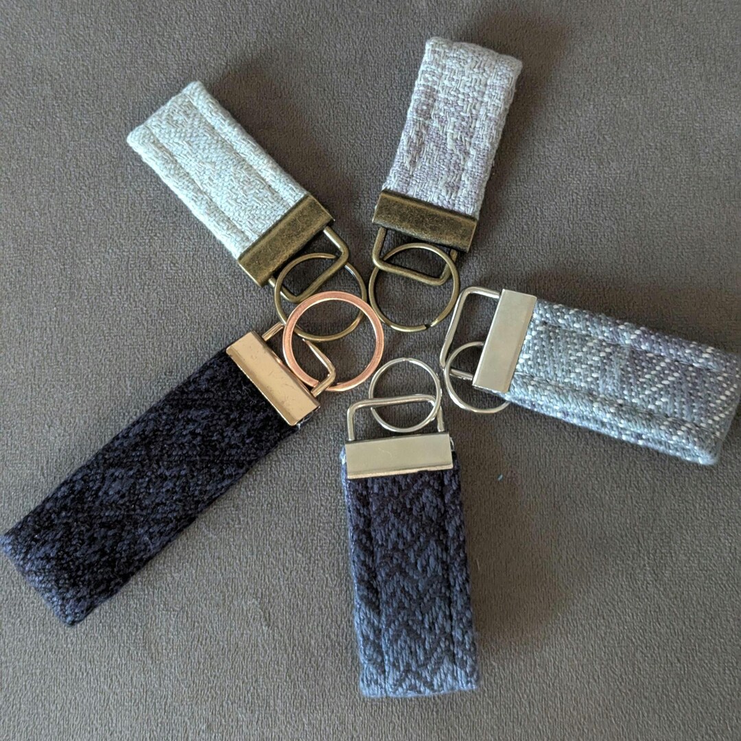 Key Fob Mini Size, Soft Handwoven in Hand Dyed Teal Gray - Etsy