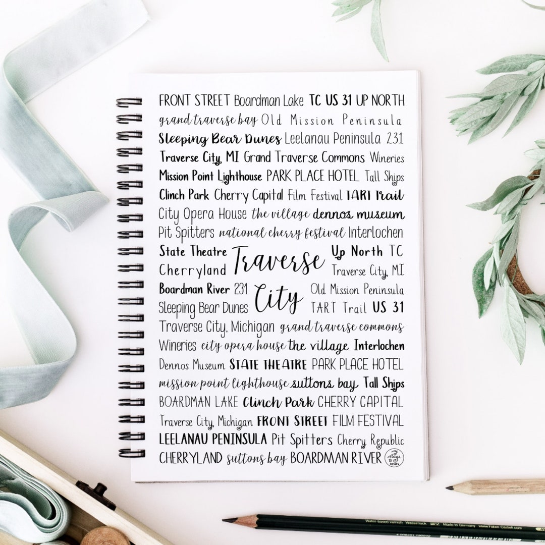 Traverse City, MI Spiral Notebook | Spiral Notebook | Custom Notebook ...