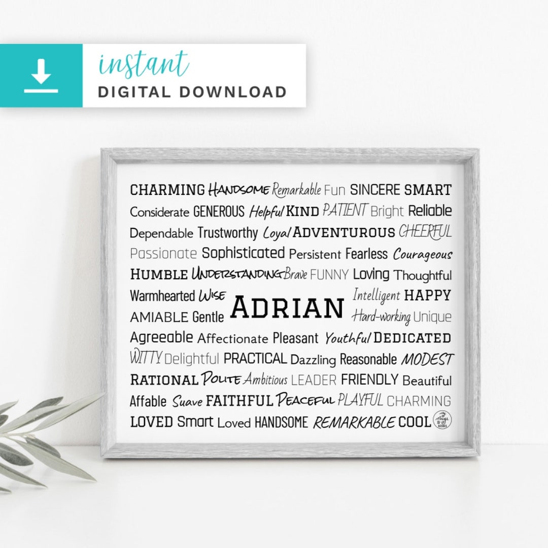 Adrian Printable Download Art | Personalized Unique Adrian Gift ...