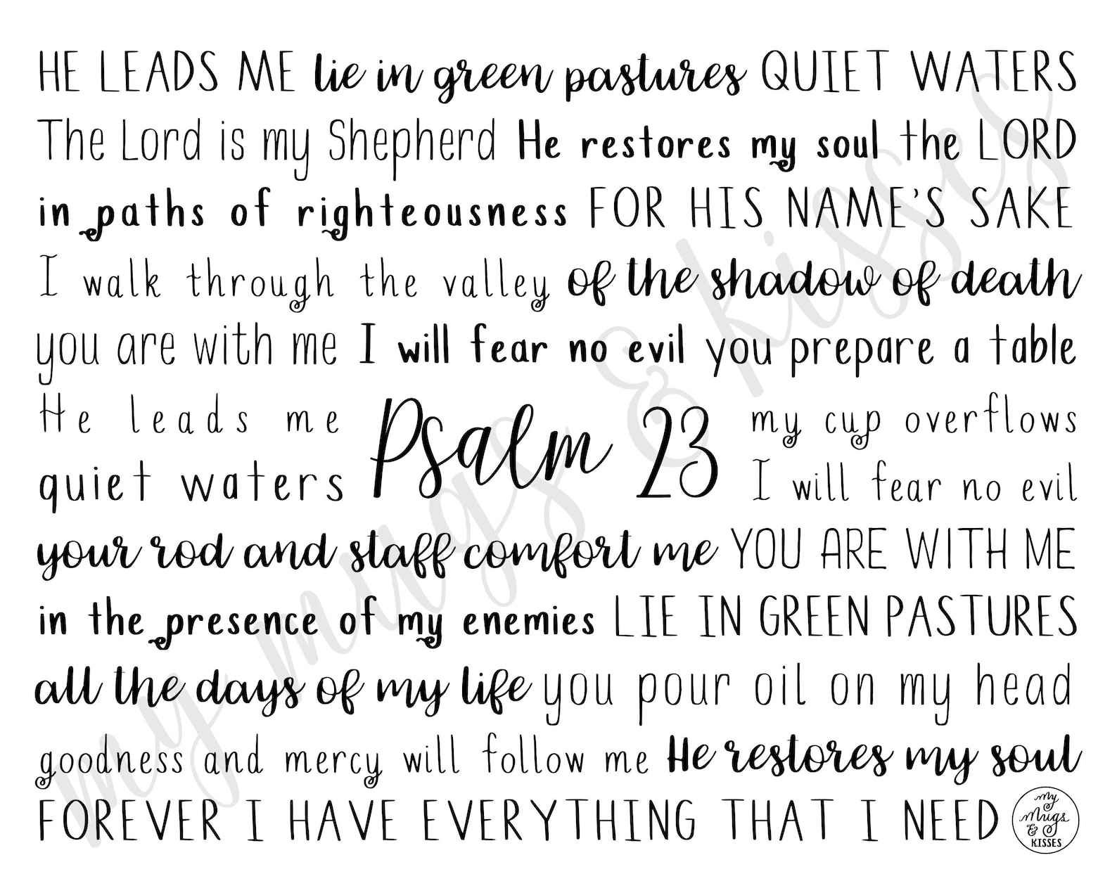 Psalm 23 Digital Download Digital Download Print Printable - Etsy