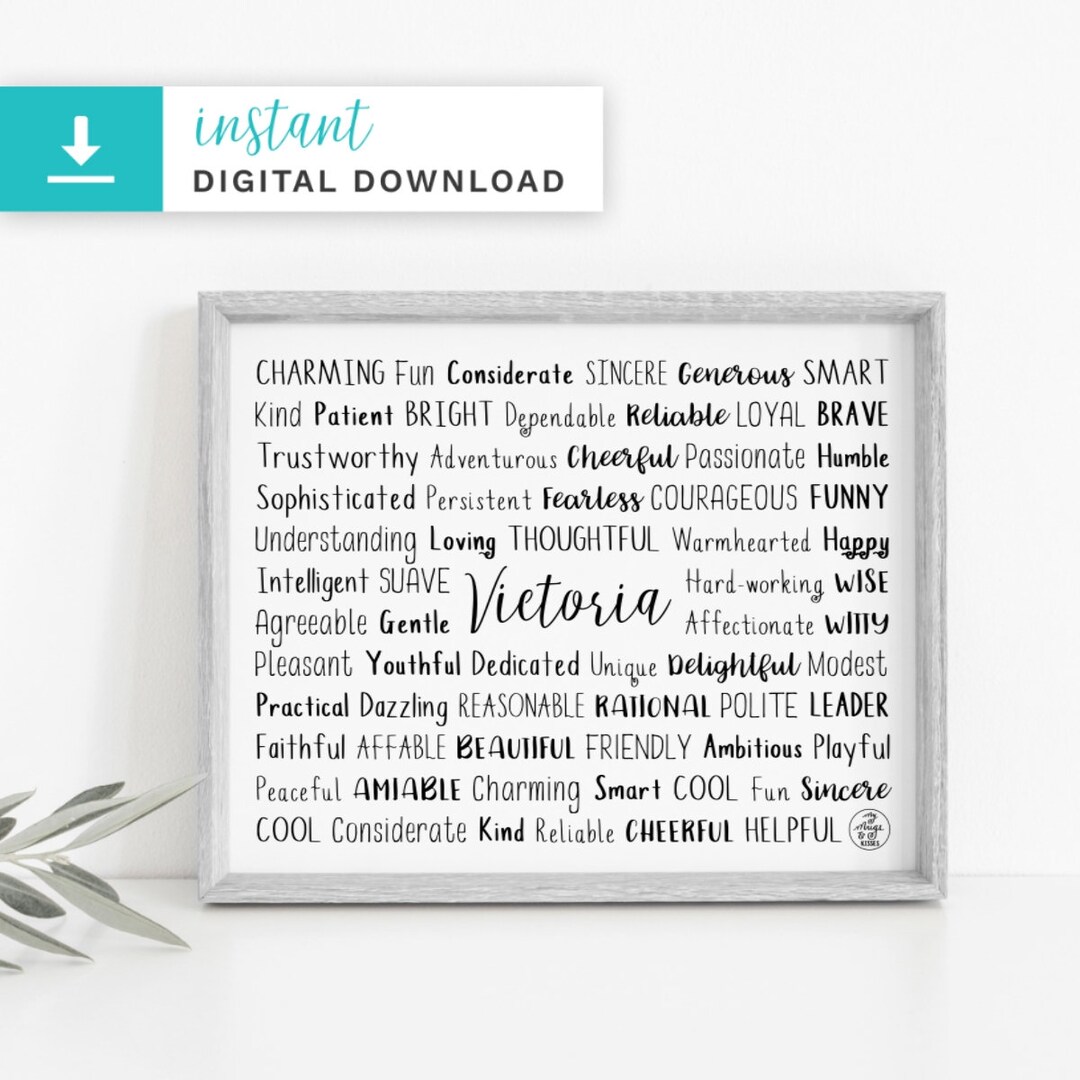 Victoria Printable Download Art | Personalized Unique Victoria Gift ...