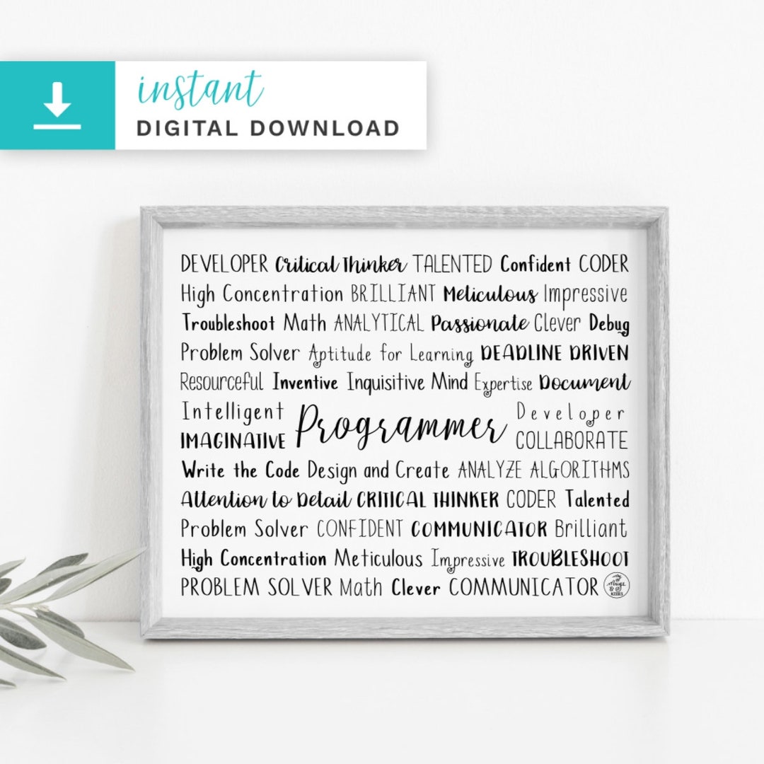 Programmer Digital Download | Programmer | Printable Art Print ...