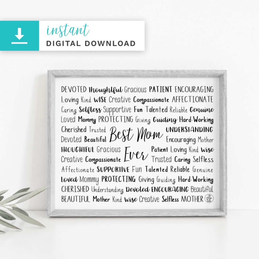 Best Mom Ever Printable Download Art | Personalized Unique Best Mom ...
