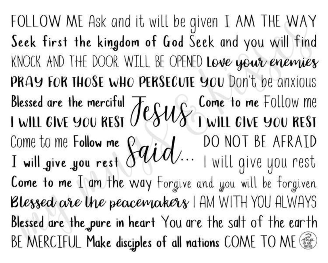 Jesus Said Printable Download Art Personalized Unique Jesus | Etsy