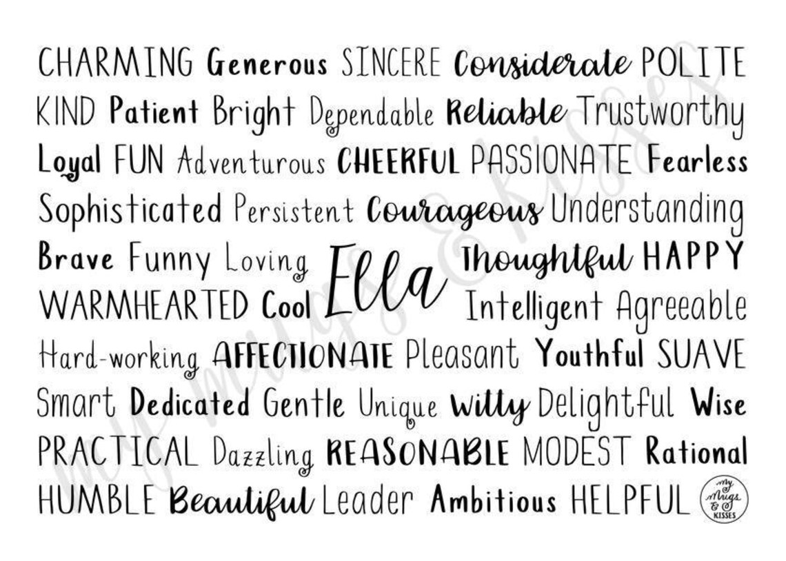 Ella Printable Download Art Personalized Unique Ella Gift - Etsy