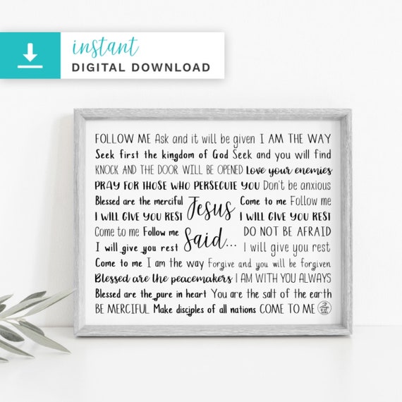 Jesus Said Printable Download Art Personalized Unique Jesus | Etsy